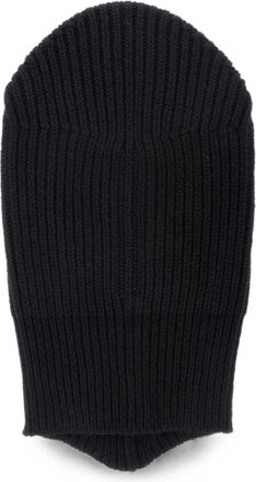 Rick Owens RU02F4490 Ribbed Cashmere Beanie - Black