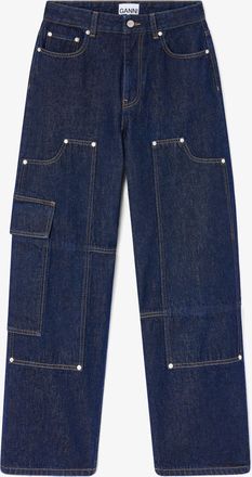 Ganni marineblau Dunkel gewaschene Audri-Jeans Bio-Baumwolle - Gr&ouml;&szlig;e 24W/33L