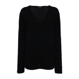 Tom Ford V-Ausschnitt Strickpullover - - Knitwear - Damen - Schwarzk - S