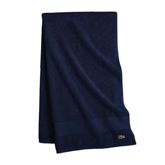 Lacoste Heritage Supima Badetuch, Baumwolle, Marineblau, 76,2 x 137,2 cm