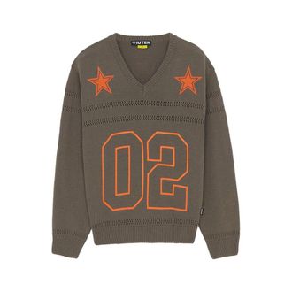 Iuter Football Sweater Stars - - Knitwear - Herren - Braun - XS