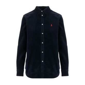 Polo Ralph Lauren Femme, Blouses et Chemises, Bleu, Taille: 42 FR Chemise en velours &agrave; manches longues