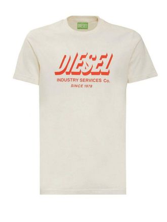 Diesel Rundhalsshirt Rundhals Logo Print Slim Fit Shirt - T-DIEGOS-A5 Cremewei&szlig;