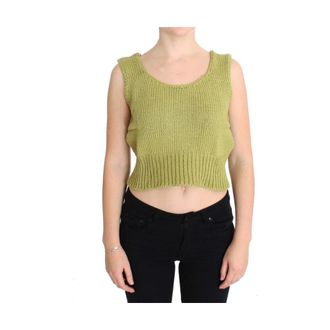 Pink Memories Gr&uuml;ner &auml;rmelloser Strickwestenpullover - - Knitwear - Damen - Gr&uuml;n - ONE SIZE