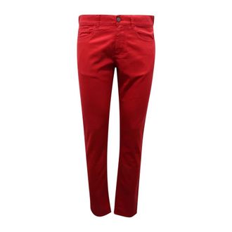 Canali Schmale Italienische Hose - - Trousers - Herren - Rot - M
