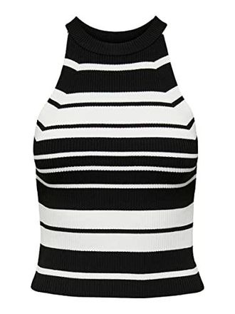 Only Haut en Tricot pour Femme Dos Nu, Noir, S