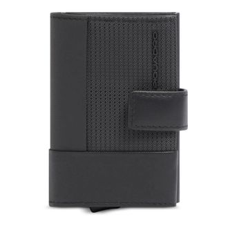 Piquadro Kartenetui aus Metall und Leder mit Pop-Up-Funktion und RFID-Schutz - - Accessories - Herren - Schwarzk - ONE SIZE