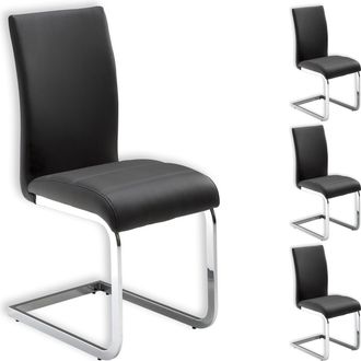 IDIMEX Stuhl Schwingstuhl Esszimmerstuhl Sitzgelegenheit Leticia, grau, im 4er Pack