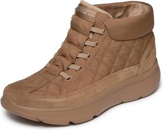 Skechers Bottines Chugga en Nylon matelassé pour Femme, châtaigne, 38 EU