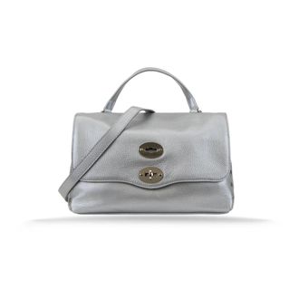 Zanellato Femme, Sacs, Gris, Taille: ONE Size Sac bandoulière en cuir grainé