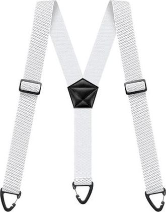 Generic Bretelles cach&eacute;es pour homme tr&egrave;s r&eacute;sistantes sous le dos en Y 3,8 cm avec 3 boucles &agrave; pression, accessoires de v&ecirc;tements, blanc, taille unique