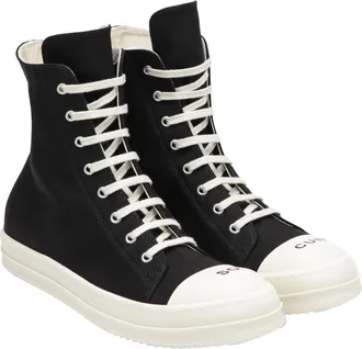 Rick Owens Denim High-Top Sneakers - Black