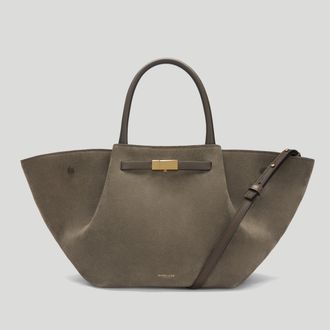 DeMellier The Midi New York Daim Olive Profond & Cuir Lisse Olive Profond DeMellier