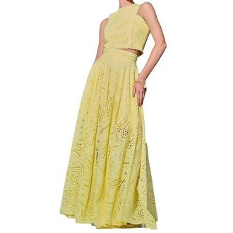 Generic Ensemble de 2 pi&egrave;ces pour femme avec d&eacute;bardeur sans manches et jupe trap&egrave;ze &agrave; taille &eacute;lastique, ensemble de v&ecirc;tements de d&eacute;tente, robe longue &eacute;l&eacute;gante