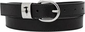Trussardi G&uuml;rtel aus Kalbsleder mit Windhund-Ausschnitt - - Accessories - Damen - Schwarzk - 80 CM