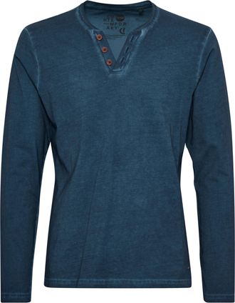 Solid SDTinox Herren Longsleeve Langarmshirt Shirt mit V-Ausschnitt 100% Baumwolle Regular fit, Gr&ouml;&szlig;e:L, Farbe:Insignia Blue (1991)