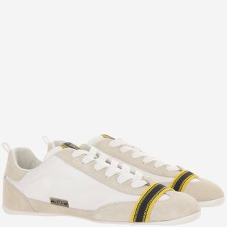 Fendi Mens Sneakers White Suede And Fabric Polyamide Trainers