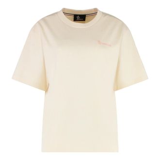 Moncler Baumwoll-T-Shirt mit Rundhalsausschnitt - - Tops - Damen - Beige - XS