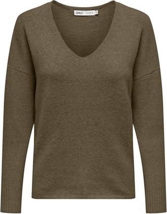 Only Neck Pullo Onlrica Life L/S Pull à col en V KNT Noos, Beech, XS Femme
