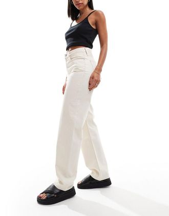 Calvin Klein Jeans Jean ample &agrave; taille haute - &Eacute;cru-Blanc