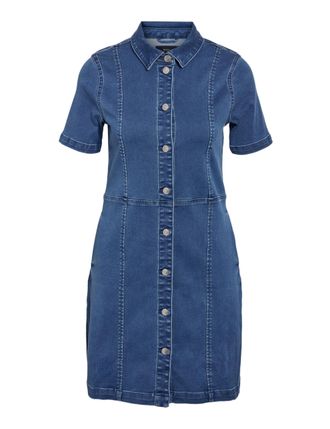 Noisy May NMNISA S/S Slim Denim Dress VI526BL NOOS Frauen Kurzes Kleid blau M