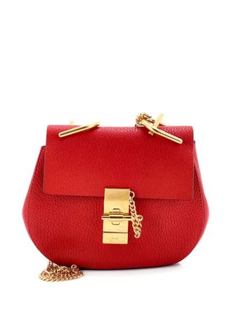 Chlo&eacute; mini sac &agrave; bandouli&egrave;re Drew en cuir - Rouge
