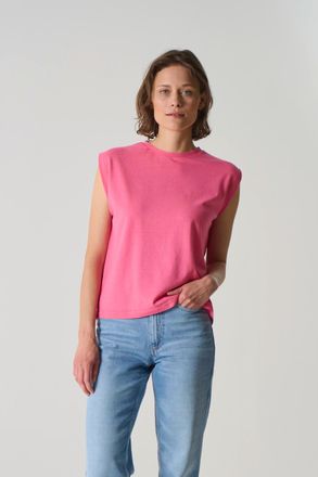 Hempage Hempage Damen vegan &Atilde;rmelloses T-Shirt Hibiscus Pink
