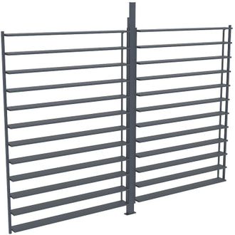 Vente-Unique Vente-Unique - Claustra brise soleil orientable aluminium 278 cm - Compatible pergolas CASSAPIA et AMADORA - R&eacute;sistant - Gris anthracite