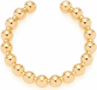 Leonardo Ohrklemme Ciao Lollo 1 Stück - Ear-Cuff aus goldfarbenem Edelstahl - offener Ring aus aufgereihten kleinen Kügelchen - Schmuck Geschenk für Frauen - 0