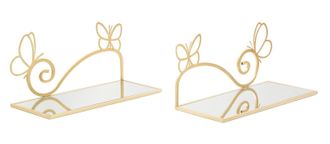 Charme 1921 Comodino Mensola Butterfly Coppia cm 41,5x18x21