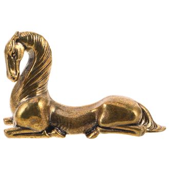 Valiclud Messing Pferdefigur mit Realistischen Details Kleine Tierstatue f&uuml;r B&uuml;ro und Wohnzimmer Langlebige Messingskulptur als Dekoratives Wohnaccessoire und 