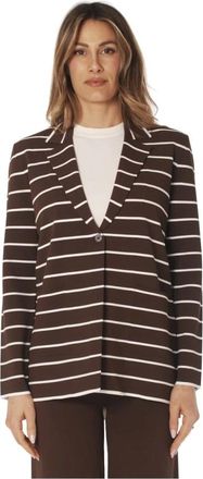 KANGRA Femme, Vestes, Multicolore, Taille: 40 FR Giacca in maglia rigata spacchi