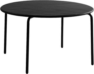 Vente-Unique Table de jardin ronde D.110 cm en m&eacute;tal - Noir - MIRMANDE de MYLIA