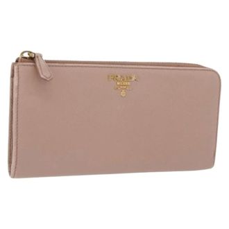 Prada Portefeuille long vintage doccasion - Femme - Pre-owned - Beige - Taille: ONE Size