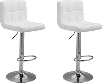 Happy Garden Happy Garden - Lot de 2 tabourets de bar blanc mike