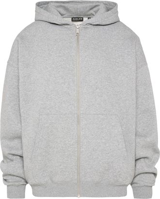 Harlem Soul Herren/Damen Zipper Hoodie Oversize BRU-NO | Kapuzenjacke mit Rei&szlig;verschluss Unisex Grey Melange XL