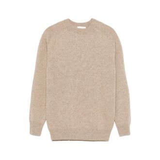 Lardini Beiger Kaschmir Strickpullover mit Rundhalsausschnitt - - Knitwear - Herren - Beige - M