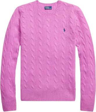 Polo Ralph Lauren Pullover mit Zopfmuster und Rundhalsausschnitt - - Knitwear - Damen - Rosa - XS