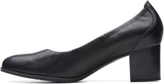 Clarks Escarpins Loken Step pour femme, cuir noir, 3.5 UK Wide