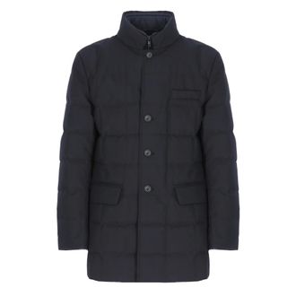 Fay Homme, Vestes, Bleu, Taille: XL Long Down Front Double Breasted Coat