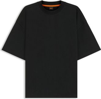BOSS Herren Te Rounded Oversized T-Shirt aus Stretch-Baumwolle Schwarz001 XXXL