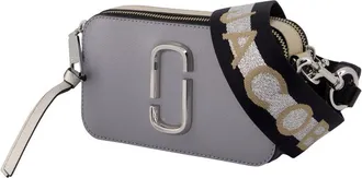 Marc Jacobs Womens The Snapshot Crossbody - Marc Jacobs Leather Grey Cowhide Bags Crossbodies