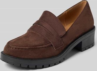 Bianco Loafers mit profilierter Sohle und Blockabsatz