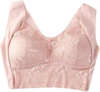 Generic D&eacute;bardeur pour homme, gilet en dentelle, sous-v&ecirc;tements, c&ocirc;t&eacute; fin, collection de seins lat&eacute;raux, soutien-gorge fronc&eacute; r&eacute;glable, Rose, XXL