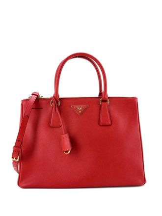 Prada Double Zip Lux Saffiano Leather Medium tote bag - Rouge