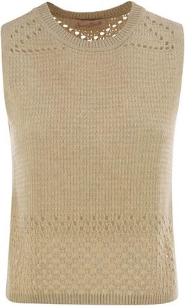 MC2 Saint Barth Femme, Pulls, Beige, Taille: 38 FR Aire Crochet Top