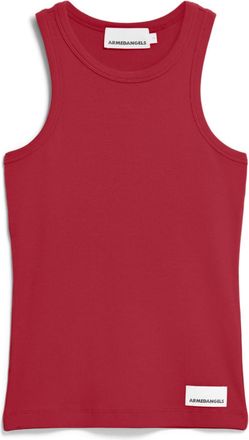 Armedangels Damen RIPP-Top aus Bio-Baumwoll Mix KANITAA Fitted Red Ash
