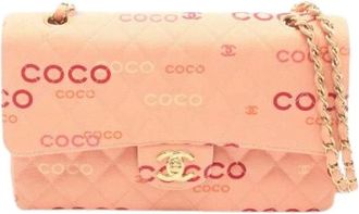 Chanel Pre-owned Coco Print Matelasse Canvas Leather Shoulder Bag - Femme - Pre-owned - Rose - Taille: ONE Size