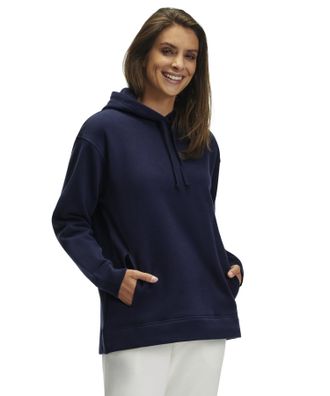 Falke Damen Kapuzenpullover Basic Sweat Hoody W Pu Baumwolle weich bequem komfortabel mit Kapuze 1 St&uuml;ck, Blau Space Blue 6116, M
