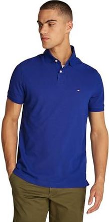 Tommy Hilfiger Polo Manches Courtes Homme Regular Fit avec Patte de Boutonnage, Bleu (Wedge Blue), XS
